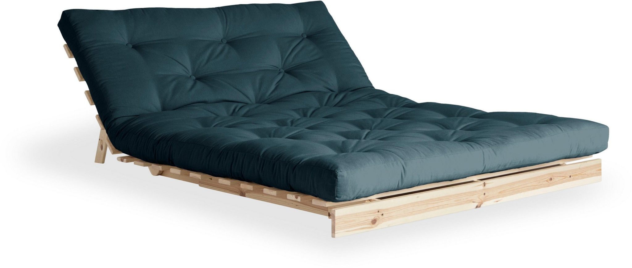 Nowoczesna kanapa z materacem futon 140 cm, petrol - Moders