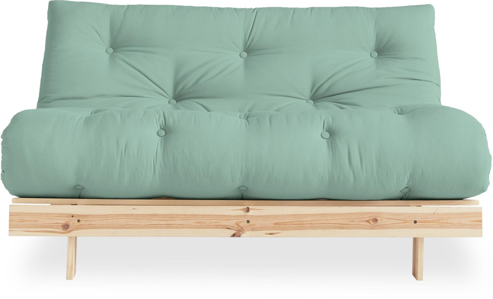 Nowoczesna kanapa z materacem futon 140 cm, miętowa - Moders